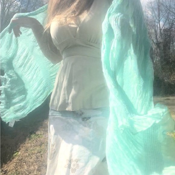 American Vintage | Accessories | Vtg Y2k Mermaidcore Glitter Shawlwrap ...